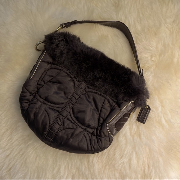 Coach | Bags | Quilted Coach Petite Purse With Rabbit And Leather ...